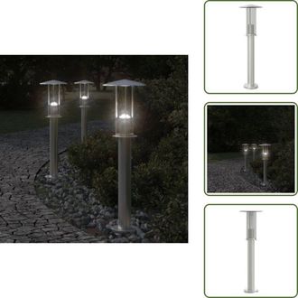 vidaXL The Living Store - Lampadaire dext&eacute;rieur argent&eacute; 60 cm acier inoxydable - Lampadaire Exterieur - &Eacute;clairage Ext&eacute;rieur - Luminaire Ext&eacute;rieur - Lampe