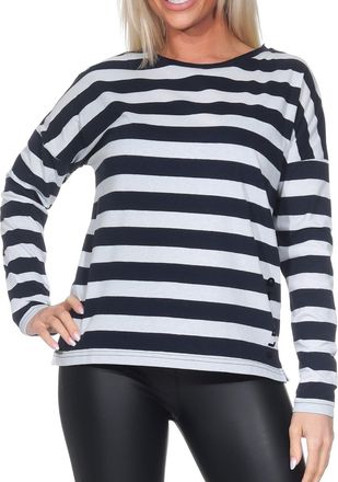 Elbsand Damen Longsleeve ESWMilia Langarmshirt mit Streifen 70674 00 Coldwater + Cloud White (034) Coll.25.1 XXL