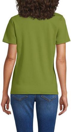 Lands End Supima Polo-Shirt, Damen, Größe:44-46 petite, Grün, Baumwolle, by Lands End