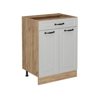 Vicco Küchenunterschrank R-Line, Weiß Landhaus, 60 cm mit Schublade, ohne Arbeitsplatte