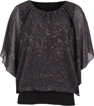Malito more than fashion Chiffonbluse 6296 Bluse im Fledermaus Look Einheitsgröße