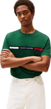 Tommy Hilfiger Herren T-Shirt Kurzarm Rundhalsausschnitt, Grün (Ornamental Green), XXL