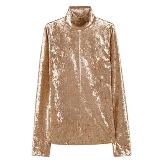 Forte_Forte Femme, Vestes, Jaune, Taille: 40 FR Iridescent Velvet Turtleneck T-shirt