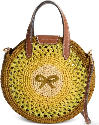 Anya Hindmarch Round Bow-detail Raffia Tote Bag