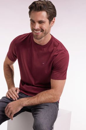 Eden Park T-shirt Manches Courtes &Agrave; Col Rond En Coton Pima Bordeaux