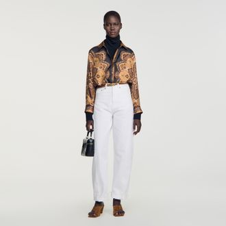 Sandro Seidenhemd mit Foulard-Print
