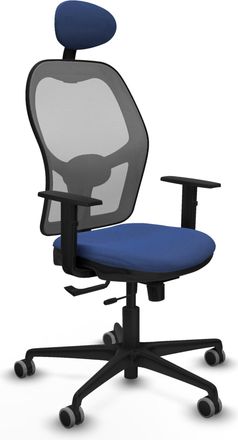 Piqueras y Crespo Arbeitsstuhl mit 1D-Armen, h&ouml;henverstellbarer Lendenwirbelst&uuml;tze und festem Kopfteil, ausgestattet mit Syncro/Traslack und injiziertem Schaumstoff, Gr