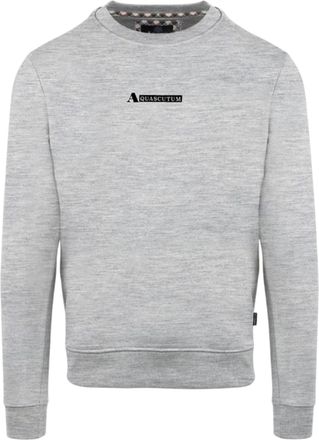 Aquascutum Sweatshirt f&uuml;r Herren, Gerippter Kragen, Baumwollmischung, Regul&auml;r (Grau)