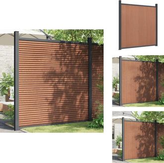 vidaXL Zaunelement mit 2 Pfosten Braun 180x186 cm WPC - Gartenzaun - Sichtschutzzaun - Holz-Kunststoff-Komposit - WPC Zaun - Brown