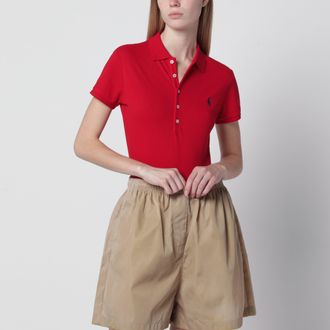 Polo Ralph Lauren Rotes Slim-Fit Polohemd