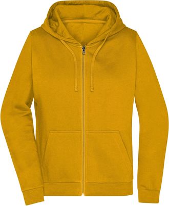 James & Nicholson Damen Basic Kapuzen-Sweatjacke - Leicht taillierte Sweatjacke mit Kapuze | Farbe: Gold-Yellow | Gr&ouml;sse: XS