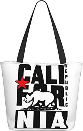 AOOEDM Sac &agrave; provisions pour femme avec drapeau de la R&eacute;publique de Californie 33 x 27,9 x 17,8 cm. Le cadeau parfait pour la Saint-Valentin. Cest de la Sain