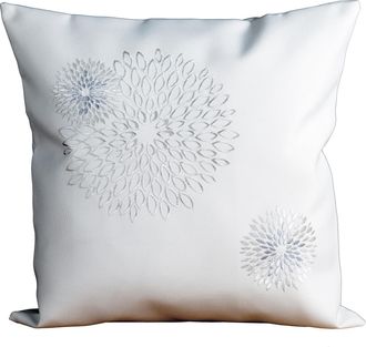 Heimtexland Dekokissen Leinen-Optik Bestickt Deko Esszimmer Serie Pusteblume Kissen Bezug Stickerei Blumen Ornament Sofakissen Typ887 Kissenhülle 40x40 cm wollwei