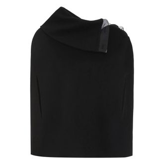 Pucci Wollcape aus Seidenmischung mit Kn&ouml;pfen - - Jackets - Damen - Schwarzk - ONE SIZE