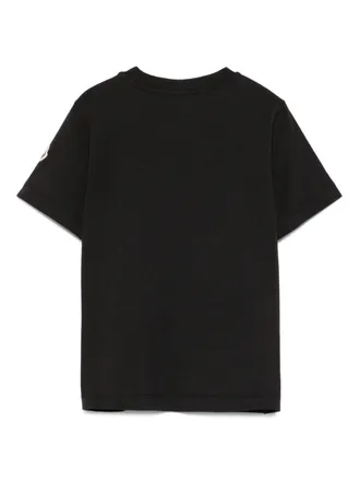 Moncler Boys T-Shirt Black Cotton T-Shirts And Polos