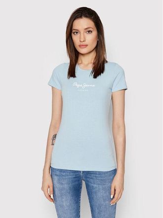 Pepe Jeans London T-Shirt New Virgina PL505202 Blau Slim Fit