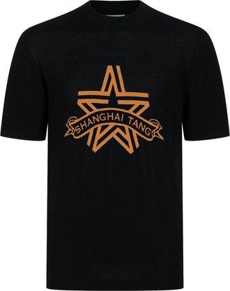 Shanghai Tang Gestricktes Star T-Shirt - Schwarz