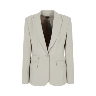 A|X Armani Exchange Beigefarbene Single-Breasted Stretch-Jacke - - Jackets - Damen - Beige - XS