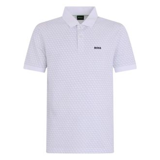 HUGO BOSS Homme, Tops, Blanc, Taille: XS Pl_Goc Chip Pattern Polo