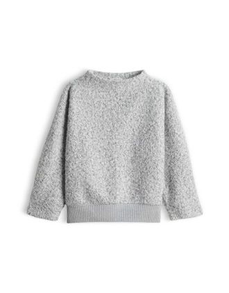 OPUS Sweatshirt Gometta aus Sweatware mit flauschiger Oberfl&auml;che Schmal zulaufende Form mit 3/4-Fledermaus&auml;rmeln und Boucl&eacute;-Haptik