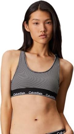 Calvin Klein Soutien-Gorge Brassière Femme Unlined Sport, Multicolore (Hairline Stripe/Black), XL
