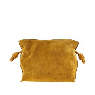 Loewe Suede leather medium Flamenco clutch Woman One Size