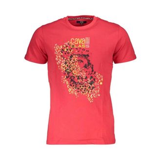 Cavalli Leopard Print Statement Tee - - Tops - Herren - Rot - XL
