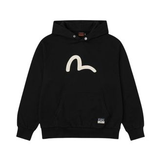 Evisu Kapuzenpullover mit M&ouml;wendruck im Relax Fit - - Sweatshirts & Hoodies - Herren - Schwarzk - M