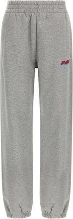 Off-white Femme, Pantalons, Gris, Taille: 36 FR Joggers en coton gaze m&eacute;lang&eacute;