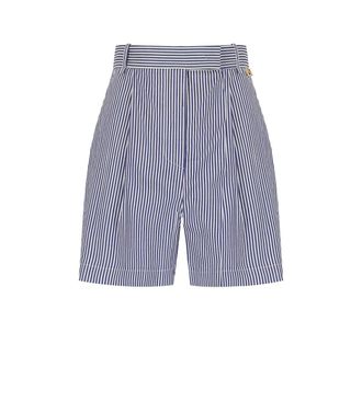 Elisabetta Franchi SHORTS &Agrave; RAYAS BLEU ET BLANC ELISABETTA FRANCHI