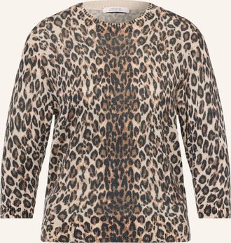 Dorothee Schumacher Dorothee Schumacher Pullover Leopard Statements Mit Cashmere Und 3/4-Arm beige