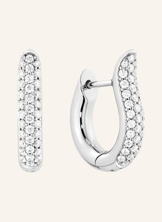 Tamara Comolli Tamara Comolli Ohrstecker Signature Ohrstecker Hoop Small Diamond Pav&eacute; 18k Wei&szlig;gold silber