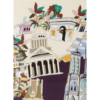 Au Printemps Paris Foulard en soie &agrave; motif