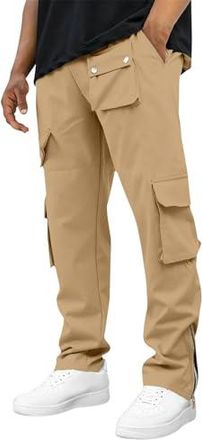 Generic Pantalon cargo pour homme - Pantalon de travail décontracté et léger - Pantalon cargo classique durable - Pantalon de jogging surdimensionné avec plus