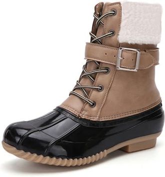 Pangolin Bottes dHiver Femme Chaussures Duck Bottes Neige Boot Imperm&eacute;ables avec Doublure Chaude en Fausse Fourrure - pour Pluie, Neige & Ext&eacute;rieur Beige 40 EU