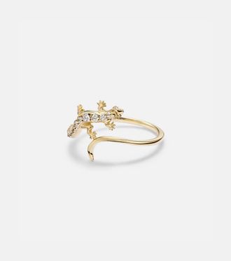 Sydney Evan Ring Lizard aus 14kt Gelbgold mit Diamanten