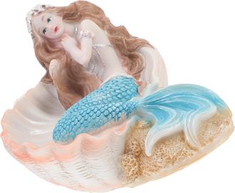 Cabilock Meerjungfrau Statue Resin Meerjungfrau Figurine für Aquarium Wohnraumdekoration Realistische mit Hoher Bruchsicherheit für Desktop Auto