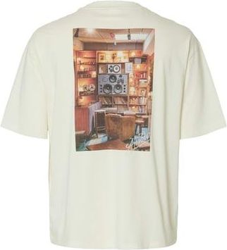 Selected T-shirt col rond imprim&eacute; en coton