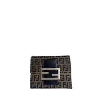 Fendi Portefeuille tri-pliant Pre-owned en toile - Femme - Pre-owned - Brun - Taille: ONE Size