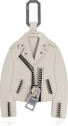 AllSaints Femme, Accessoires, Gris, Taille: ONE Size Dalby Leather Keyring