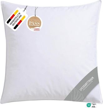 Spessarttraum Daunenkissen 80x80 cm | 3-Kammer Kopfkissen | F&uuml;llung (Au&szlig;en) | 160g | Allergiker geeignet (Nomite) | Oeko-TEX | Made in Germany