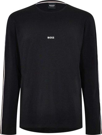 HUGO BOSS Unique T-Shirt f&uuml;r Herren, Jersey, Lang&auml;rmlig (Schwarz)