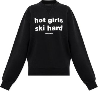 Dsquared2 Femme, Sweatshirts et sweats &agrave; capuche, Noir, Taille: 40 FR SweaT-shirt imprim&eacute;