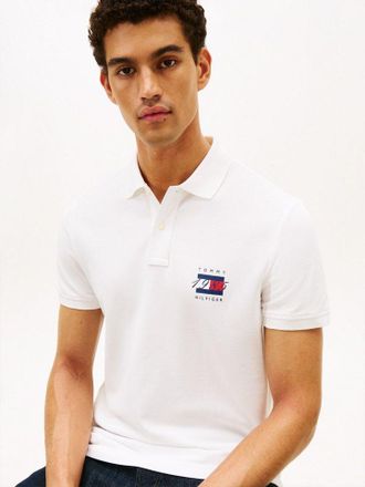 Tommy Hilfiger Poloshirt FLAG GRAPHIC PIQUE regular fit, Polokragen, Print