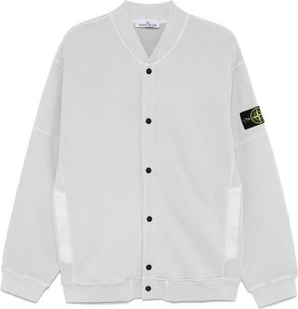 Stone Island veste en coton à patch Compass - Gris