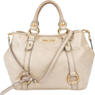 Miu Miu Crossbody Bags - Miu Miu Classic Leather City Handbag - Gr. unisize - in Gr&uuml;n - f&uuml;r Damen