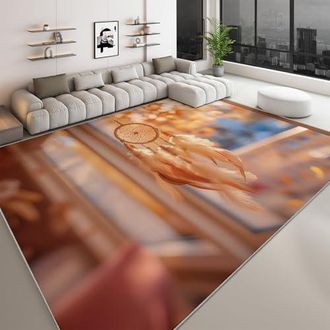 Generic Tapis Jaune Lavable pour Salon, Tapis &agrave; Poils Courts Antid&eacute;rapant Doux Minimaliste &Eacute;l&eacute;gant Attrape-R&ecirc;ves pour Enfants Bureau Salle &agrave; Manger Cuisine et