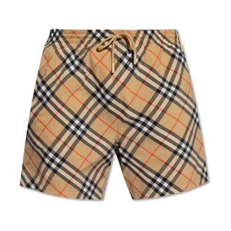 Burberry Homme, Maillots de bain, Multicolore, Taille: XL Short de Bain &agrave; Carreaux avec Cordon de Serrage