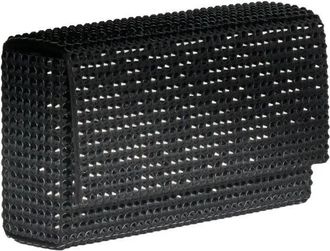 Amina Muaddi Clutches - Crystal-Embellished Clutch With Detachable Metal C - Gr. unisize - in Schwarz - f&uuml;r Damen