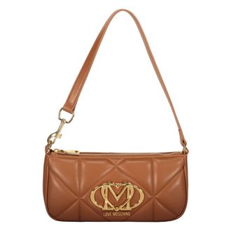 Love Moschino Elegante Schultertasche mit Metallic-Logo - - Bags - Damen - Braun - ONE SIZE